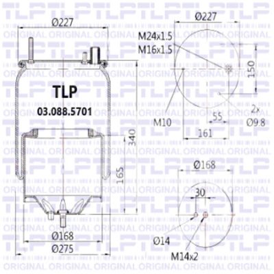 TL884570-K02 AIR SPRING WITH STEEL PISTON – TLP Parts